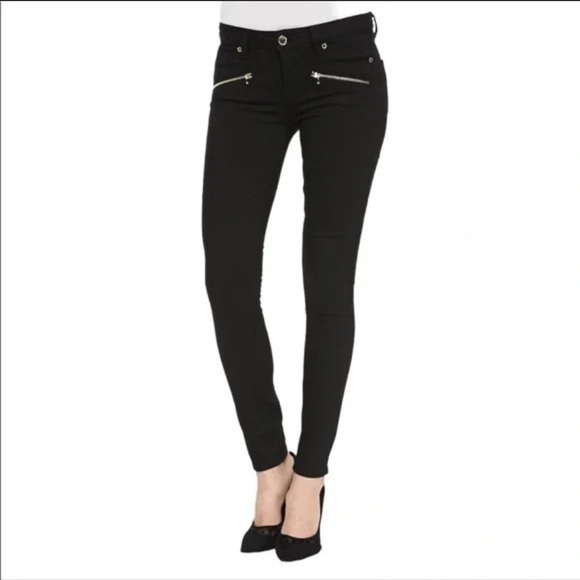 PAIGE | Jeans | Paige Skinny Jeans Black Zipper Front Size 24 Rocker ...